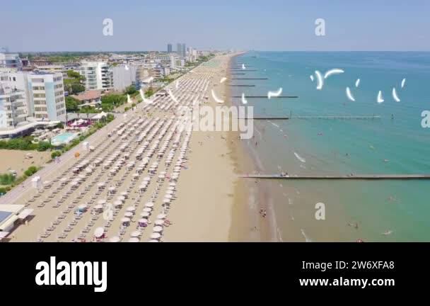 Italy, Jesolo. Lido di Jesolo, or Jesolo Lido, is the beach area of the ...