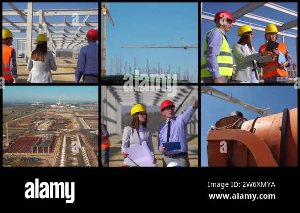 Construction site collage concrete Stock Videos & Footage - HD and 4K ...
