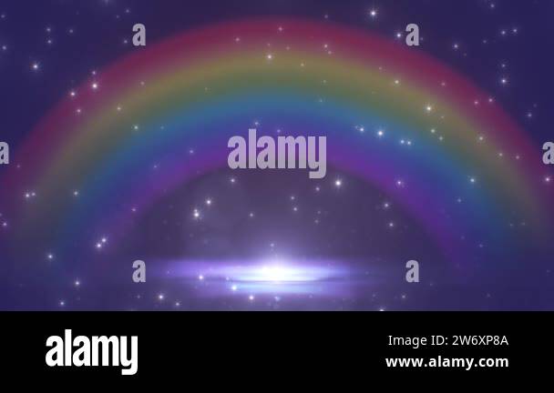 Beautiful Rainbow Outer Space Aurora and Twinkling Stars in Night Sky - 4K Seamless VJ Loop ...