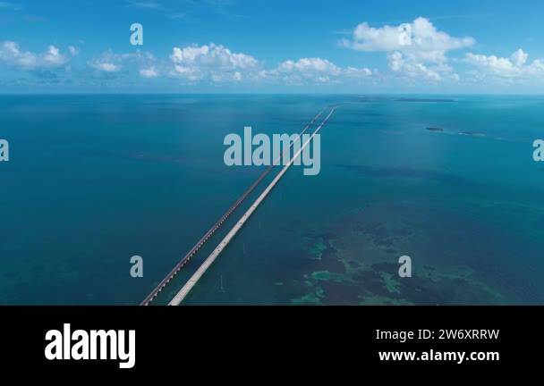 Key West: 7 Mile Bridge Florida Keys United States. Aerial view of ...