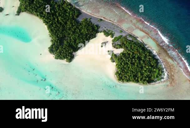 french Polynesia Tahiti Fakarava atoll , coral reef and Pacific Ocean ...