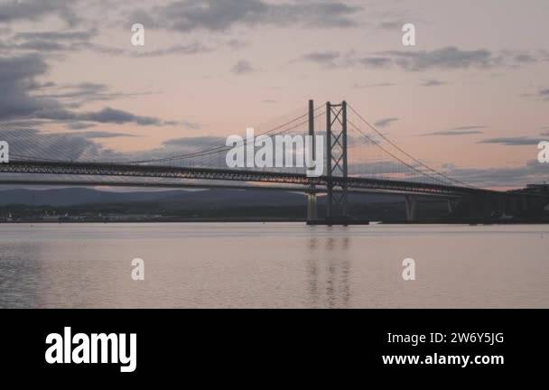 Forth bridge queensferry crossing bridge sunset Stock Videos & Footage ...