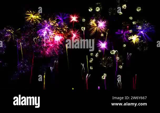 Firework Show Animation - Loop Stock Video Footage - Alamy