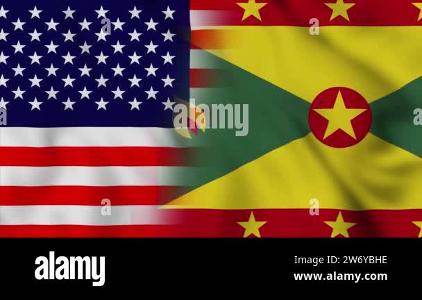 The United States of America and Grenada flag. The USA and Grenada ...