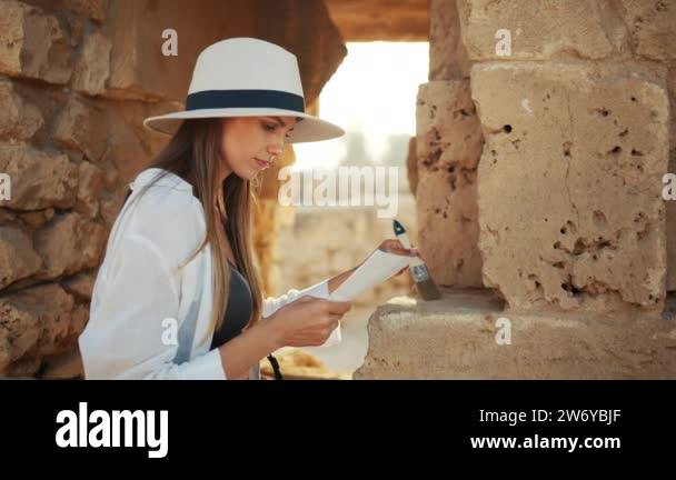 Archaeological Digging Site: Great Female Archeologist Work on ...