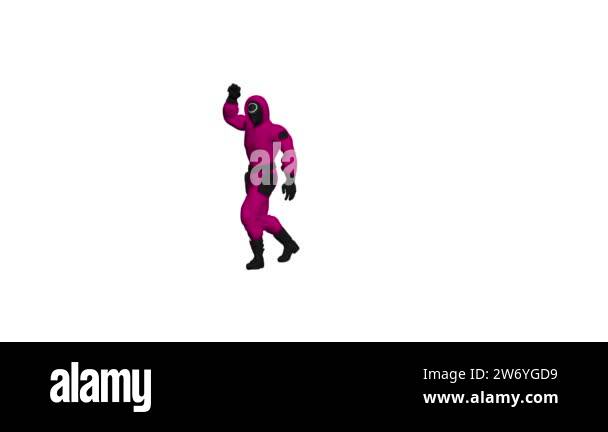 Squid game worker. Squid game soldier. 3d animation. 3D squid solders ...