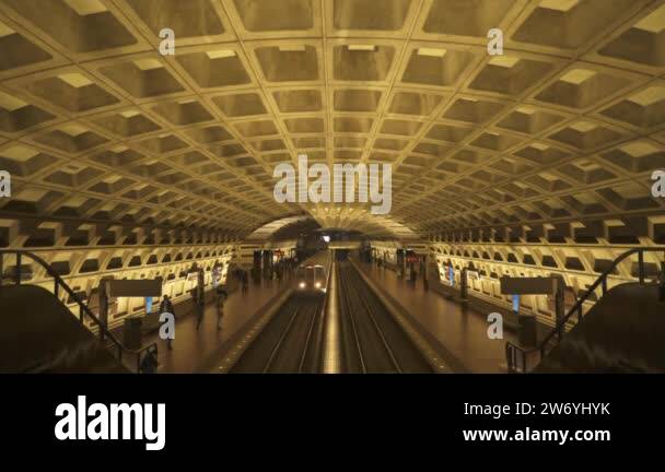 Washington DC, USA Metro System Subway Train Station Beautiful ...