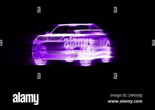 VJ Loop video. VFX 3d grid car. Carn from a 3d Grid. Car wire 3D ...