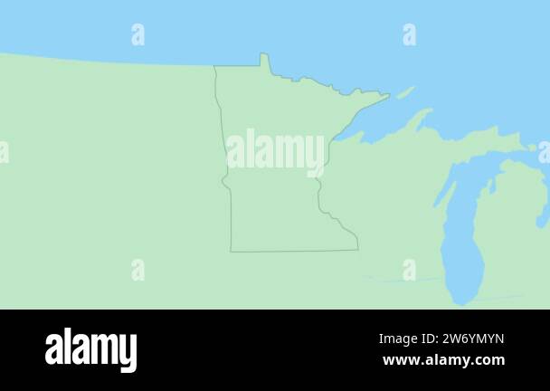 Map of Minnesota with pin of country capital. Minnesota Map with ...