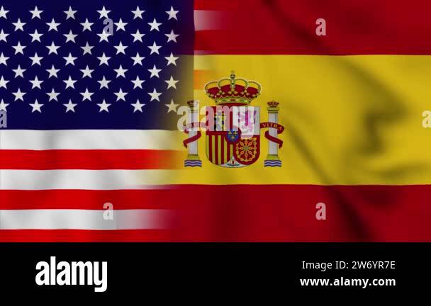 The United States of America and Spain flag. The USA and Spain Mixed ...