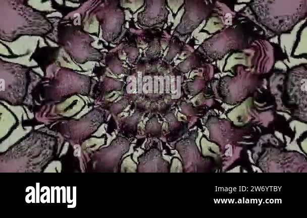 Animation with hypnotic changing pattern. Motion. Disintegrating and ...