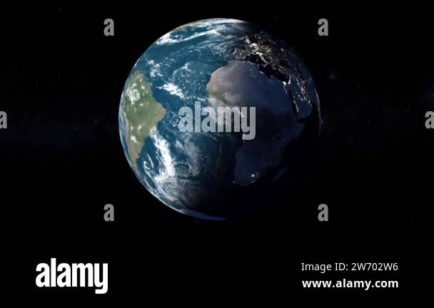 Planet Earth from space - realistic cosmic scene with stars Stock Video ...