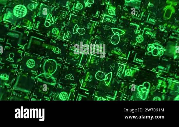 Electronic icons with images. Animation. Information icons with images ...