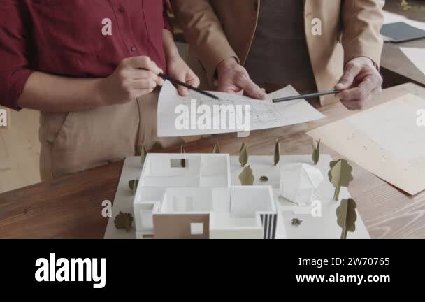 PAN midsection shot with slowmo of unrecognizable male and female ...