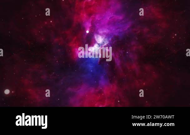 4K 3D Seamless loop outer space animation. Space flight to beautiful ...