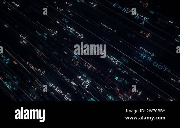 Bright mathematical formulas in computer. Animation. Mathematical ...