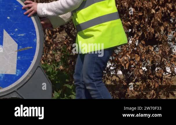 High visibility warning sign Stock Videos & Footage - HD and 4K Video ...