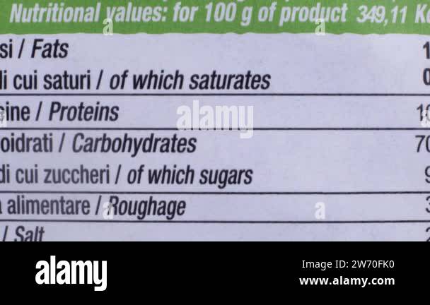 Nutrition food label Stock Videos & Footage - HD and 4K Video Clips - Alamy
