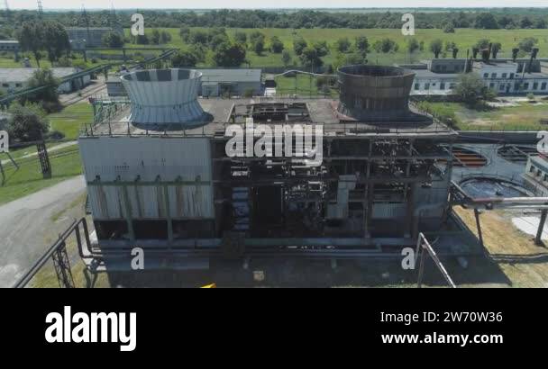 Factory cooling system. Wet type cooling tower. Cooling tower at the ...
