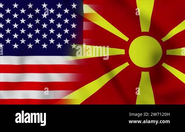 The United States of America and Macedonia flag. USA and Macedonia ...