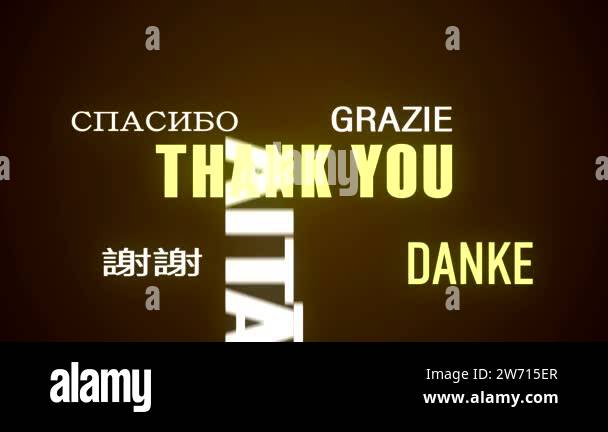 Video animation of thank you keyword cloud in different languages with ...
