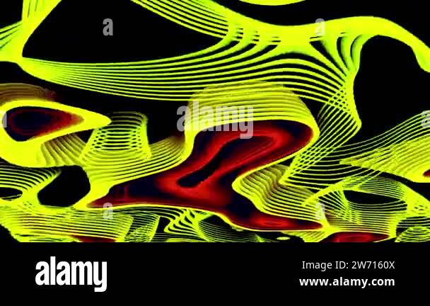 Futuristic animation with topographic lines. Design. Holographic spots of lines in cyberspace ...