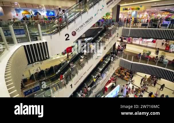 Ho Chi Minh City, Vietnam - July 19th, 2020: People at the AEON mall ...