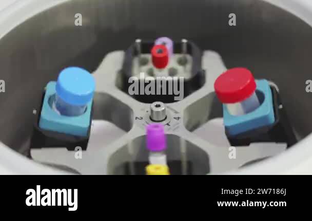 Laboratory centrifuge. Rotation of medical samples in a laboratory ...