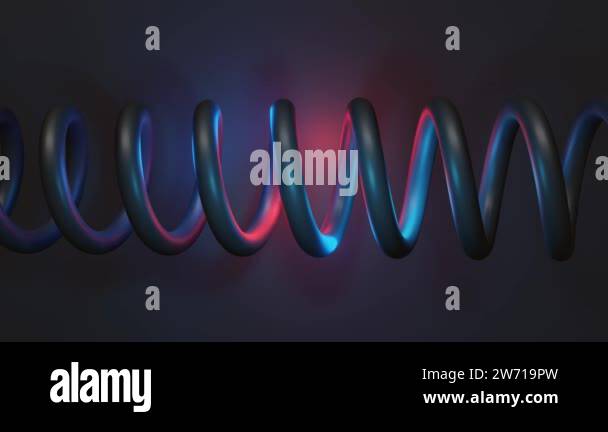 Minimal black spiral in infinite rotation with light effects. Seamless ...