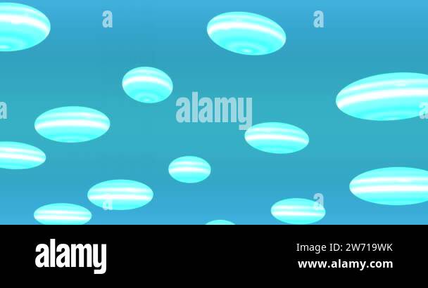 looped footage. Abstract blue background with dynamic blue 3d circles ...