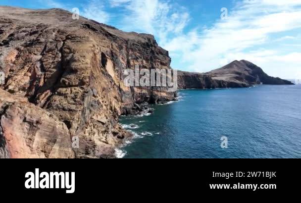 Ponta do Buraco Aerial overview. Epic dramatic overview of rock ...