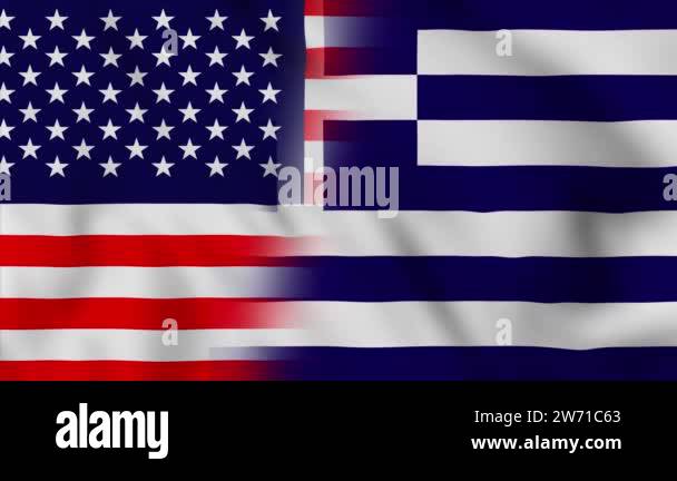 The United States of America and Greece flag. The USA and Greece Mixed ...