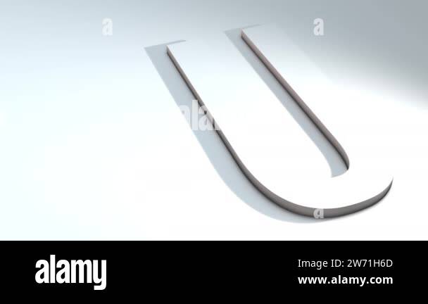 3d animation of a letter of the alphabet - U - 3d animation model on a ...
