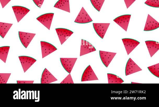 Slice of watermelon looped rotation. Watermelon with seeds motion ...