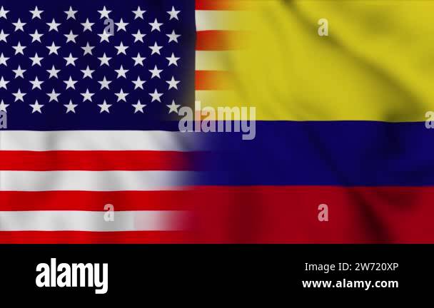 The United States of America and Colombia flag. The USA and Colombia ...