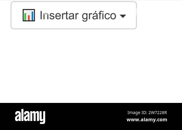 Spanish Cursor Slides Over And Clicks Insert Line Chart In Spreadsheet Mouse Pointer On Device 