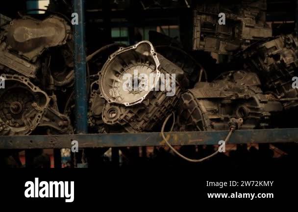 Walk through and close-up footage: The interior of the warehouse ...