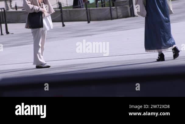 Body parts of women at business town daytime diagonal shot Stock Video ...