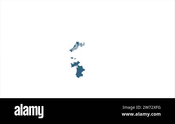 Animated Districts of Portugal. Map of regional country administrative ...