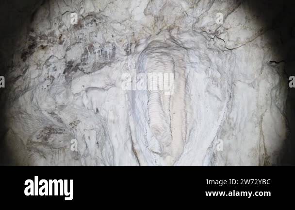Underground Cave with Stalactite Rock Formations Hanging from Twins ...