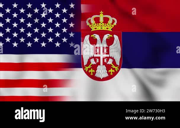 The United States of America and Serbia flag. USA and Serbia Mixed ...