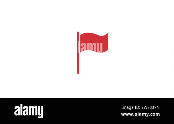 Animated Icon with red flag point icon on white background for ...
