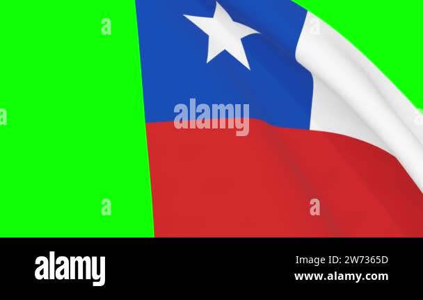 Chile waving flag transition 4k and 1080 HD seamless loop animation. 3d ...