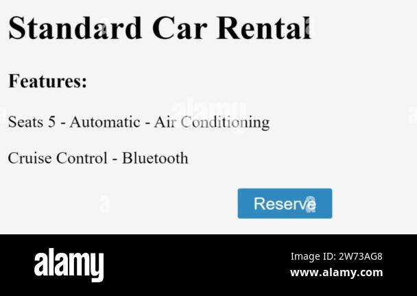 Mouse Cursor Slides Over And Clicks Reserve Rental Button On Web Page Device Screen View Of