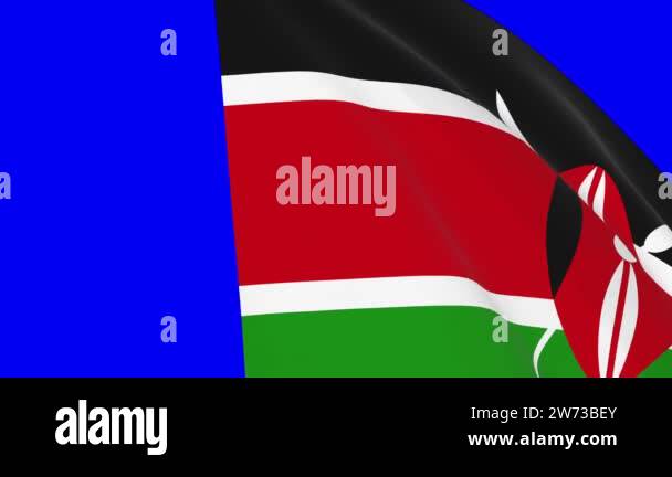 Kenya waving flag transition 4k and 1080 HD seamless loop animation. 3d ...