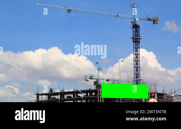 time lapse construction site and mini billboard green screen Stock ... time lapse construction site and mini billboard green screen Stock ...