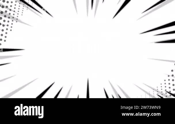 Comic line effect white background with halftone.Ray Border looped ...