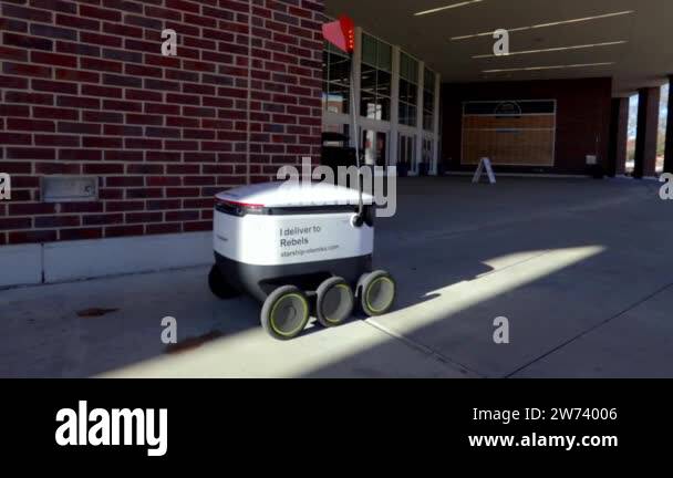 Oxford, MS: A Starship robot, a self-driving delivery robot, on the ...