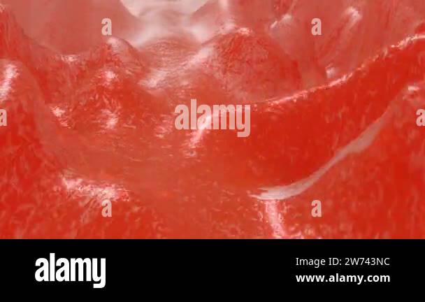 the red smooth textured surface is deformed. looped animated background ...