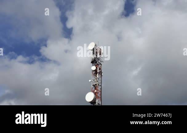 Communication antenna tower cloudy sky Stock Videos & Footage - HD and ...